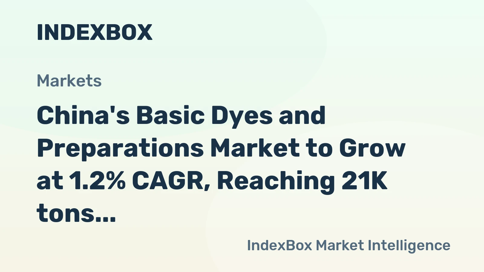 China's Basic Dyes and Preparations Market to Grow at 1.2% CAGR, Reaching 21K tons by 2035