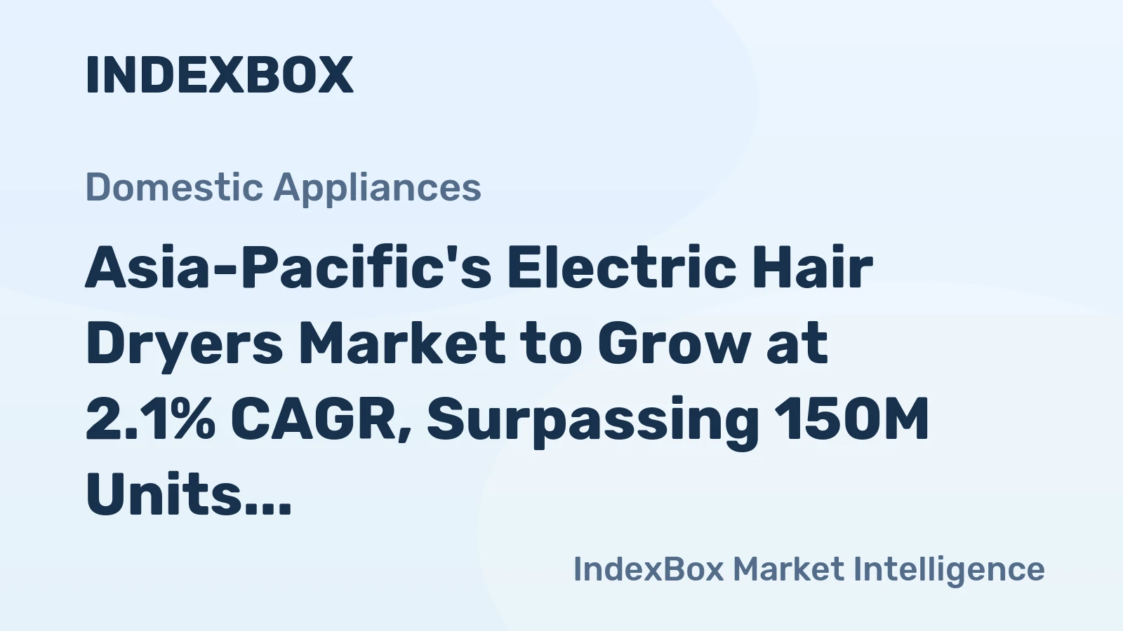 Asia-Pacific's Electric Hair Dryers Market to Grow at 2.1% CAGR, Surpassing 150M Units by 2035