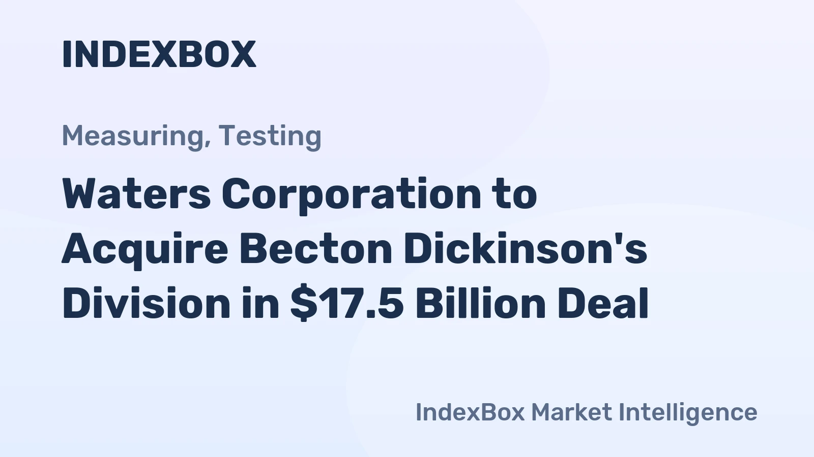 Waters Corporation to Acquire Becton Dickinson's Division in $17.5 Billion Deal