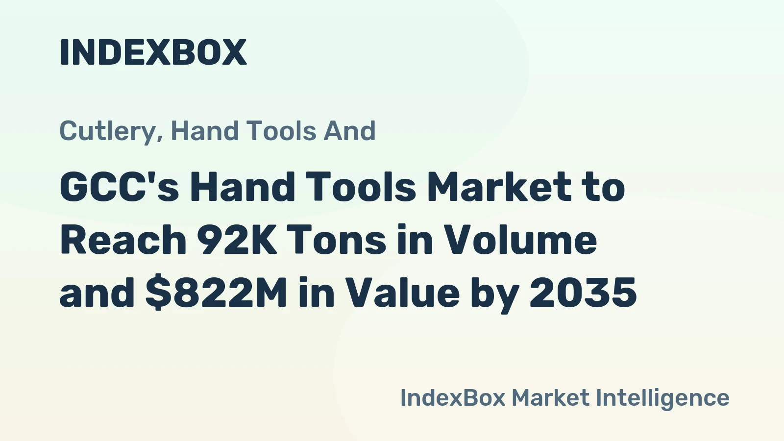 GCC's Hand Tools Market to Reach 92K Tons in Volume and $822M in Value by 2035