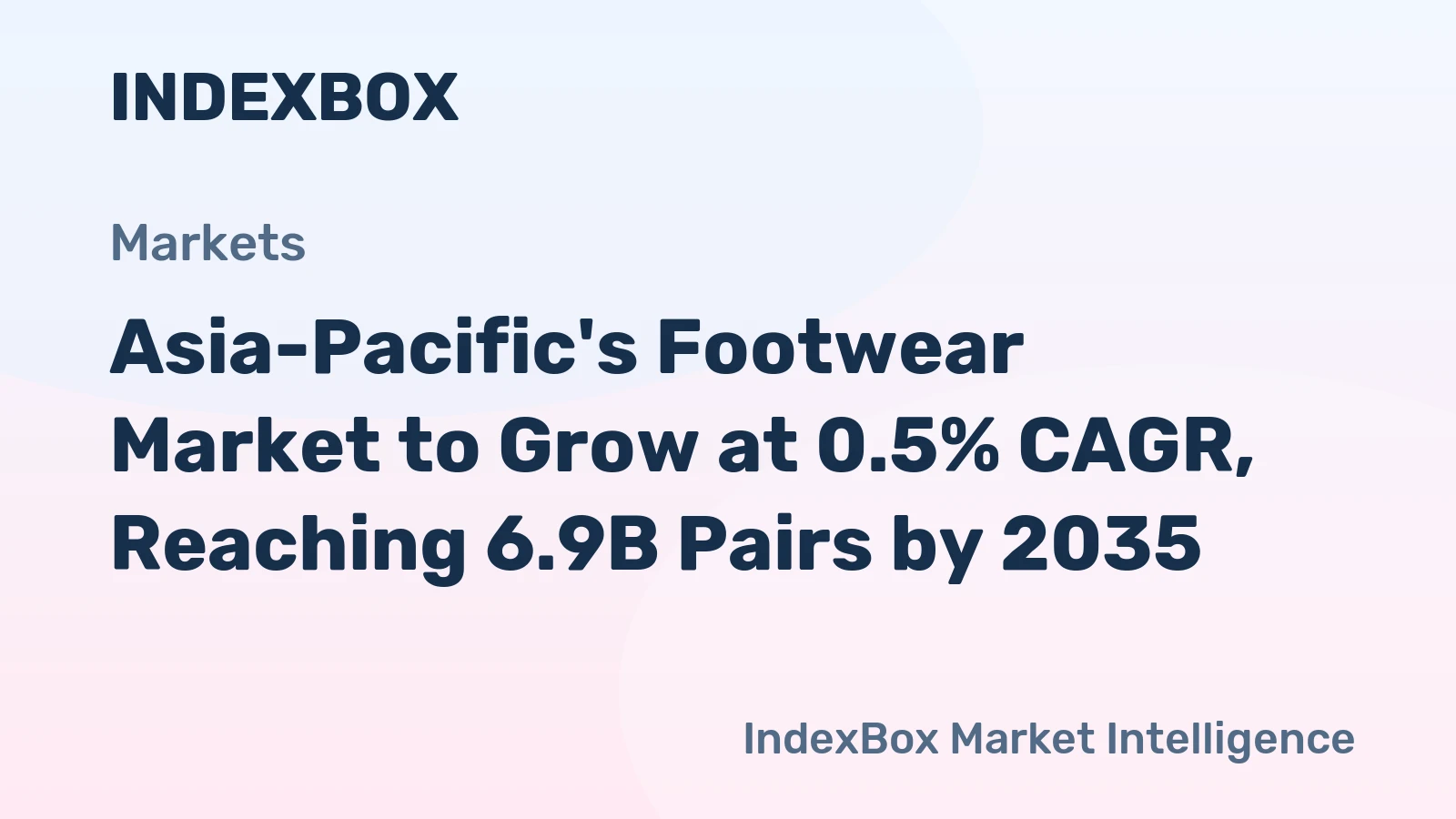 Asia-Pacific's Footwear Market to Grow at 0.5% CAGR, Reaching 6.9B Pairs by 2035