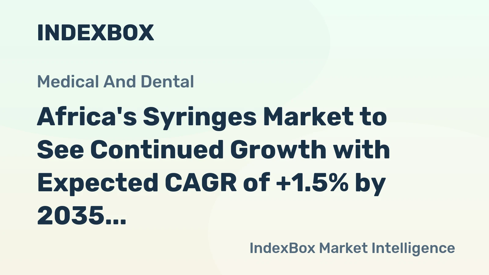Africa's Syringes Market to See Continued Growth with Expected CAGR of +1.5% by 2035