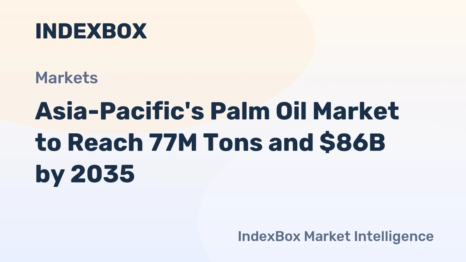 Asia-Pacific's Palm Oil Market to Reach 77M Tons and $86B by 2035