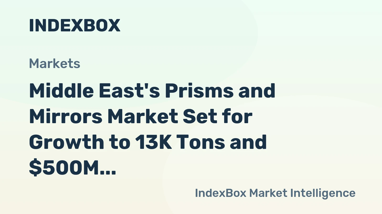 Middle East's Prisms and Mirrors Market Set for Growth to 13K Tons and $500M by 2035