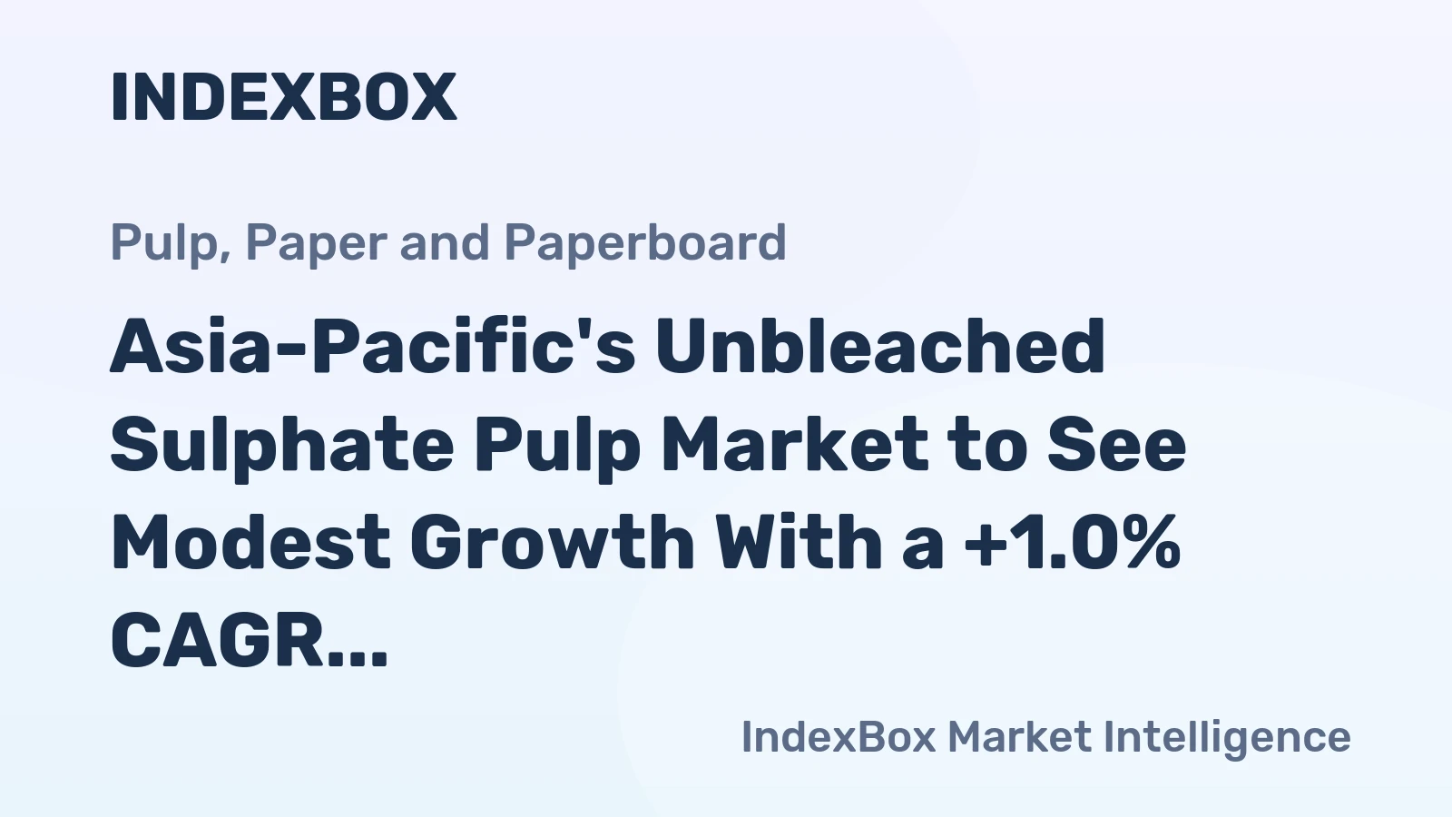 Asia-Pacific's Unbleached Sulphate Pulp Market to See Modest Growth With a +1.0% CAGR in Value