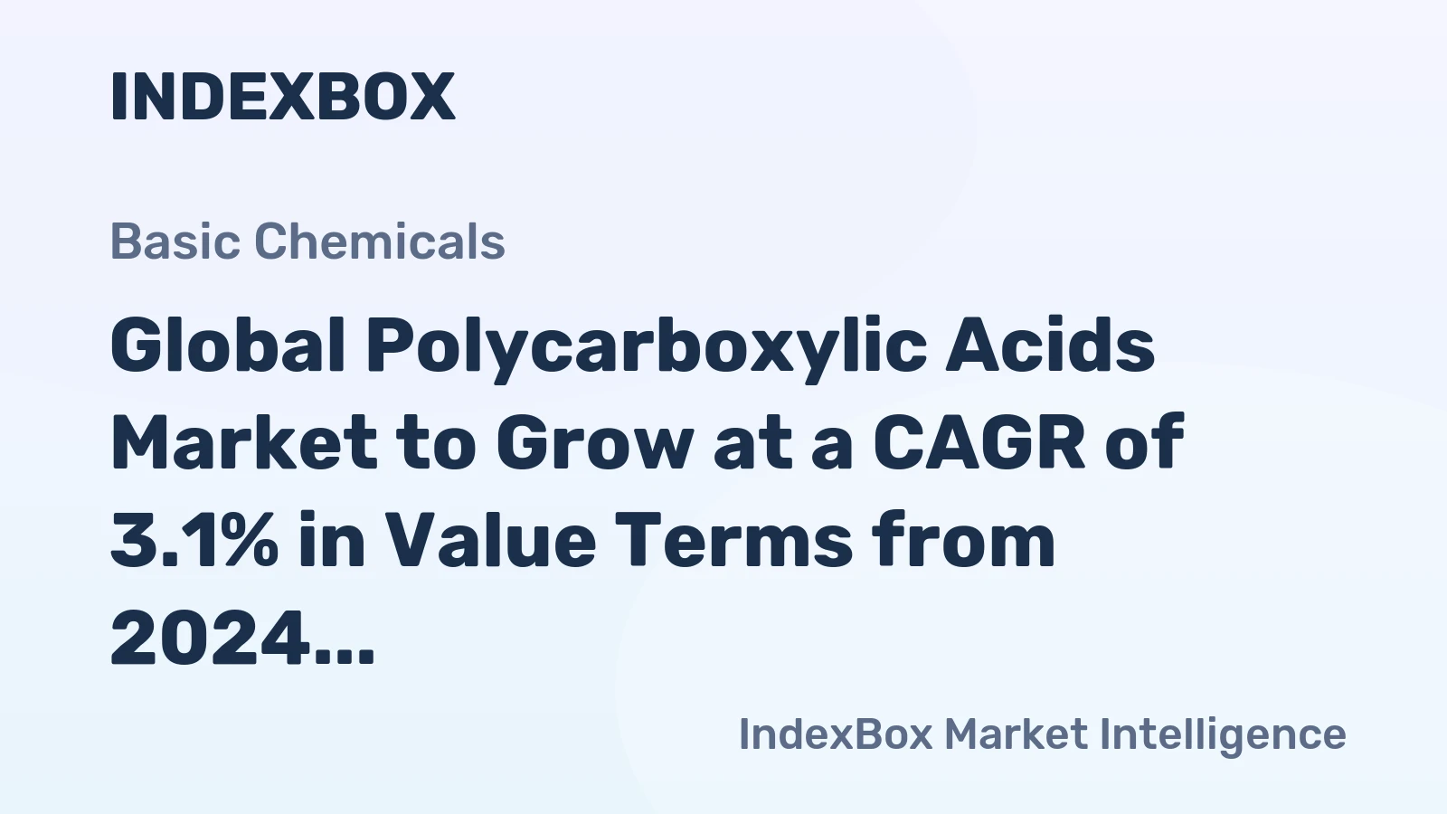 Global Polycarboxylic Acids Market to Grow at a CAGR of 3.1% in Value Terms from 2024 to 2030