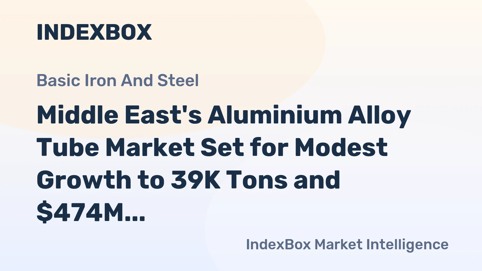 Middle East's Aluminium Alloy Tube Market Set for Modest Growth to 39K Tons and $474M