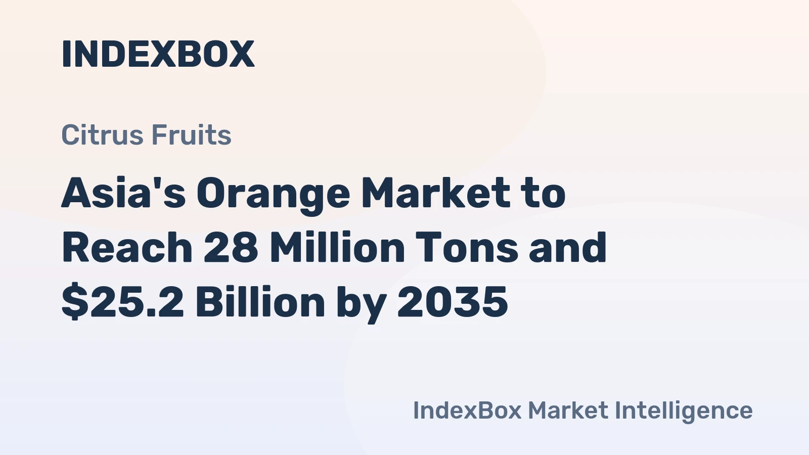 Asia's Orange Market to Reach 28 Million Tons and $25.2 Billion by 2035