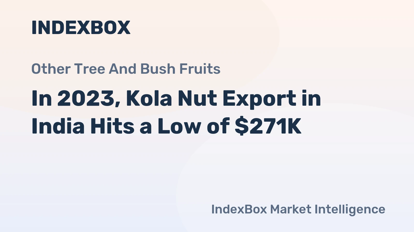In 2023, Kola Nut Export in India Hits a Low of $271K