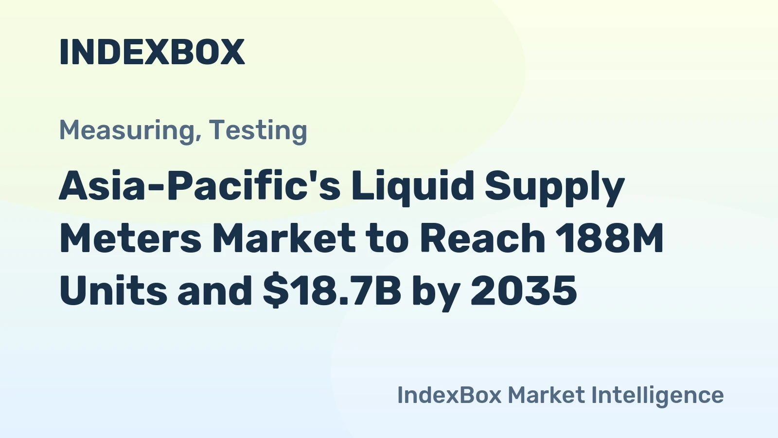 Asia-Pacific's Liquid Supply Meters Market to Reach 188M Units and $18.7B by 2035