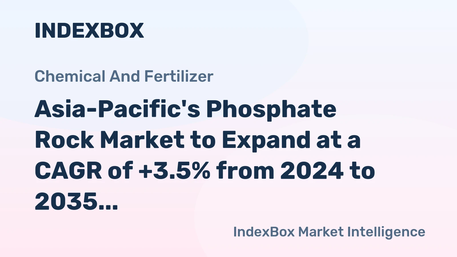 Asia-Pacific's Phosphate Rock Market to Expand at a CAGR of +3.5% from 2024 to 2035, Reaching 478M Tons