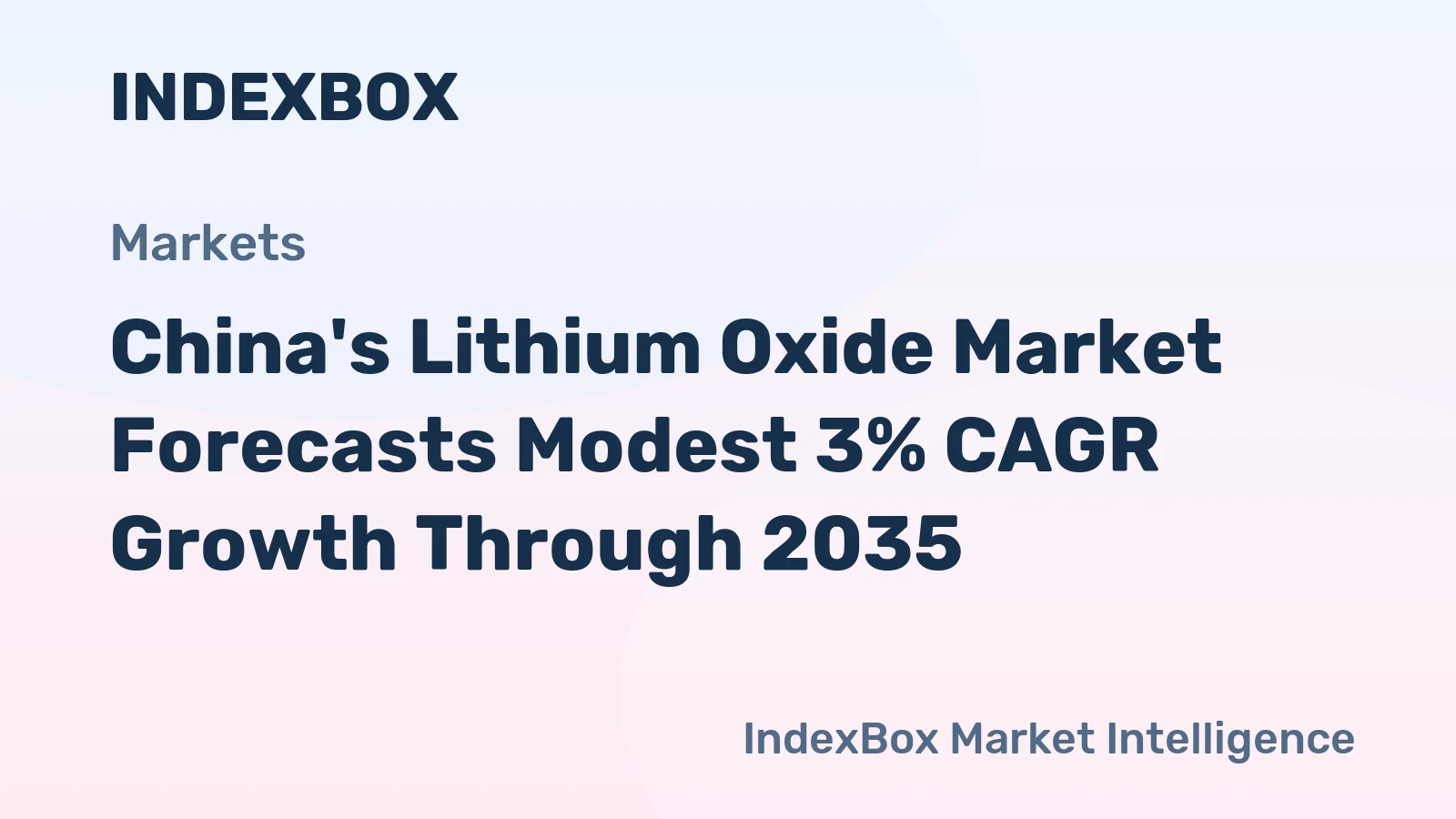 China's Lithium Oxide Market Forecasts Modest 3% CAGR Growth Through 2035