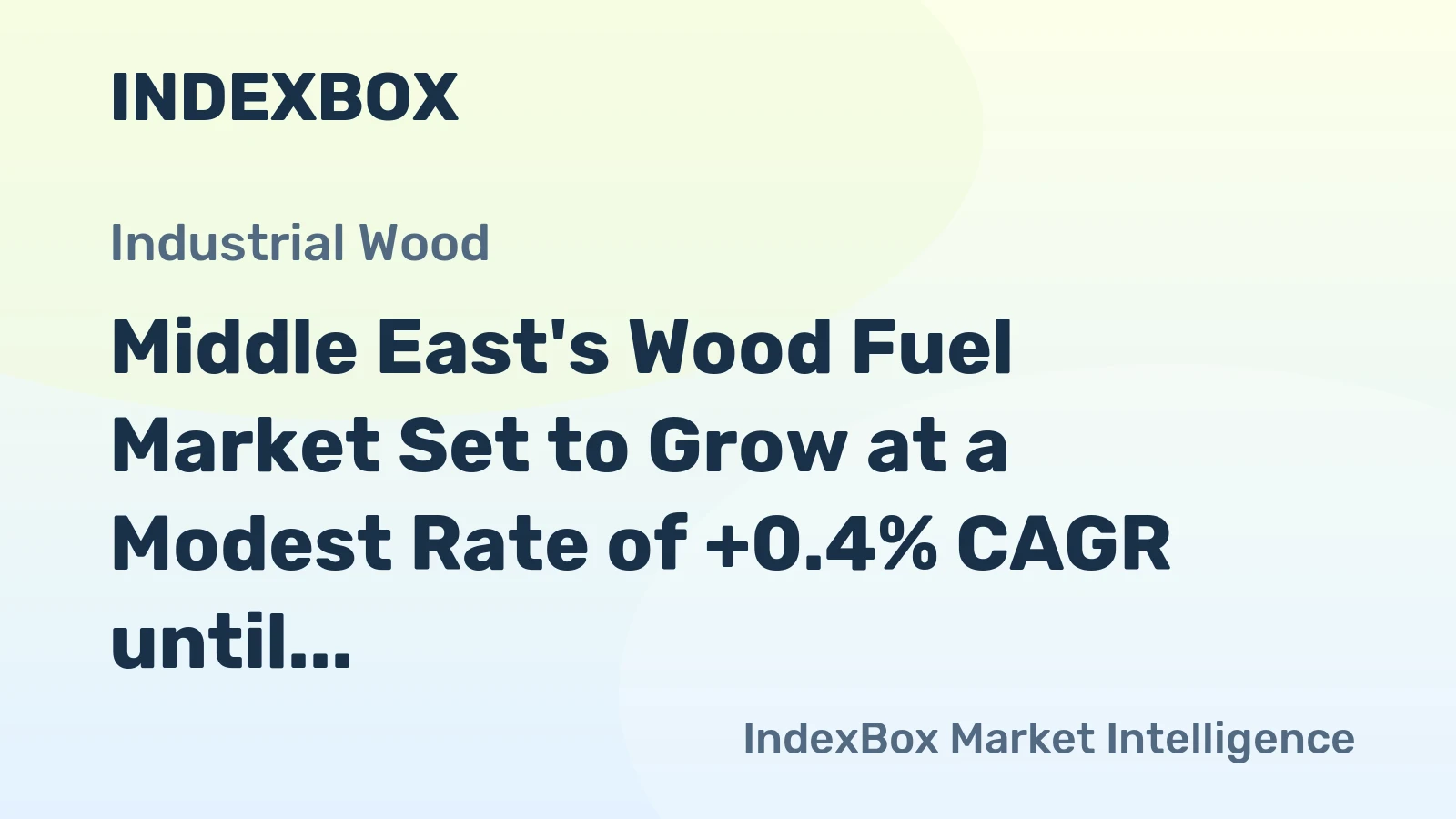 Middle East's Wood Fuel Market Set to Grow at a Modest Rate of +0.4% CAGR until 2035