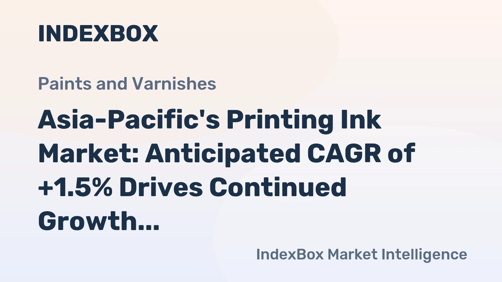 Asia-Pacific's Printing Ink Market: Anticipated CAGR of +1.5% Drives Continued Growth Through 2035