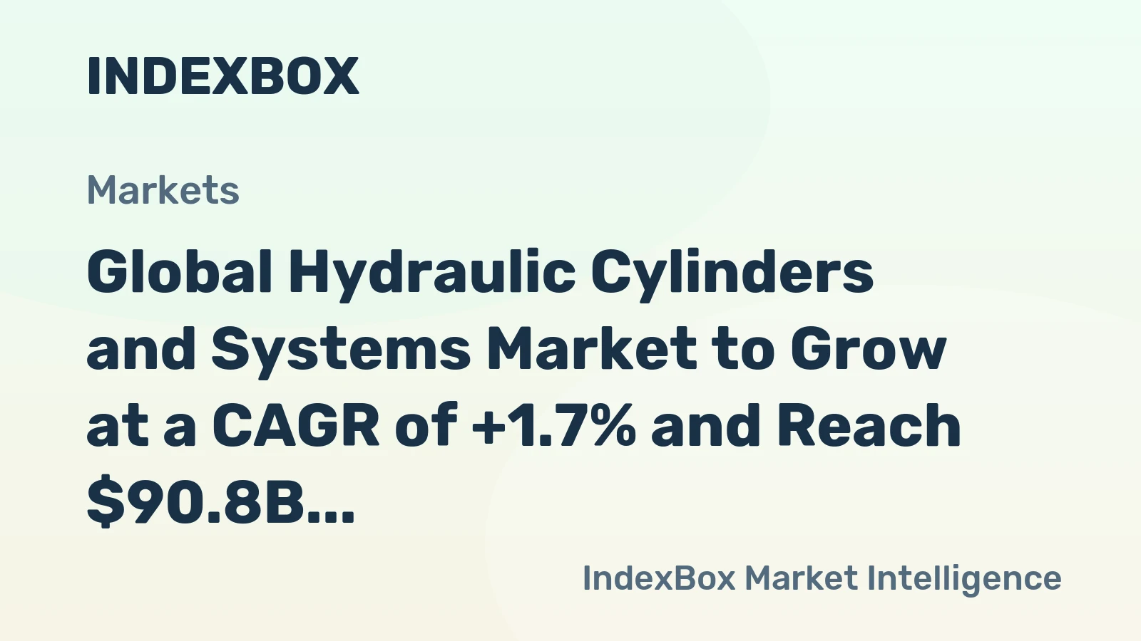 Global Hydraulic Cylinders and Systems Market to Grow at a CAGR of +1.7% and Reach $90.8B by 2035