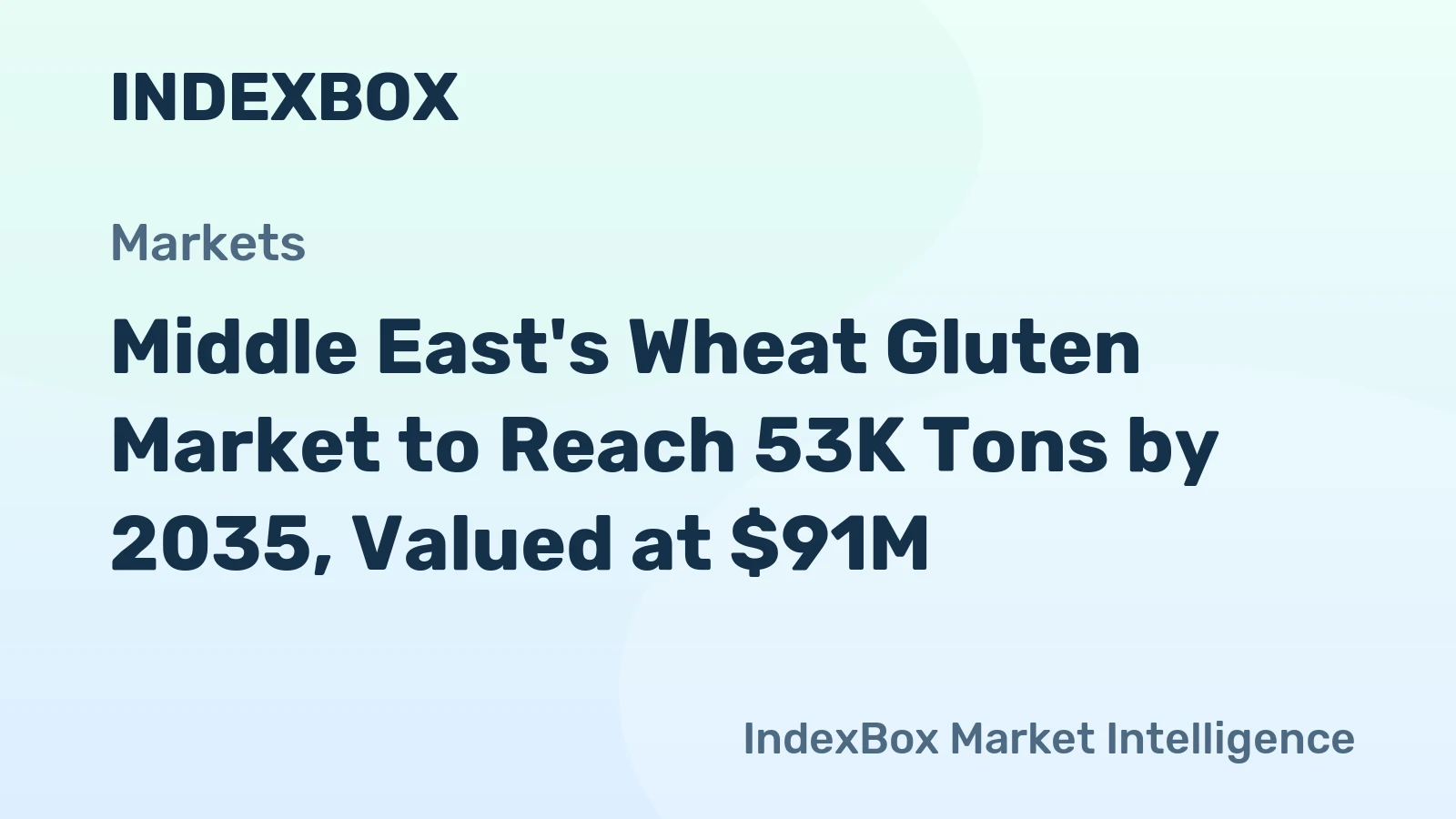Middle East's Wheat Gluten Market to Reach 53K Tons by 2035, Valued at $91M
