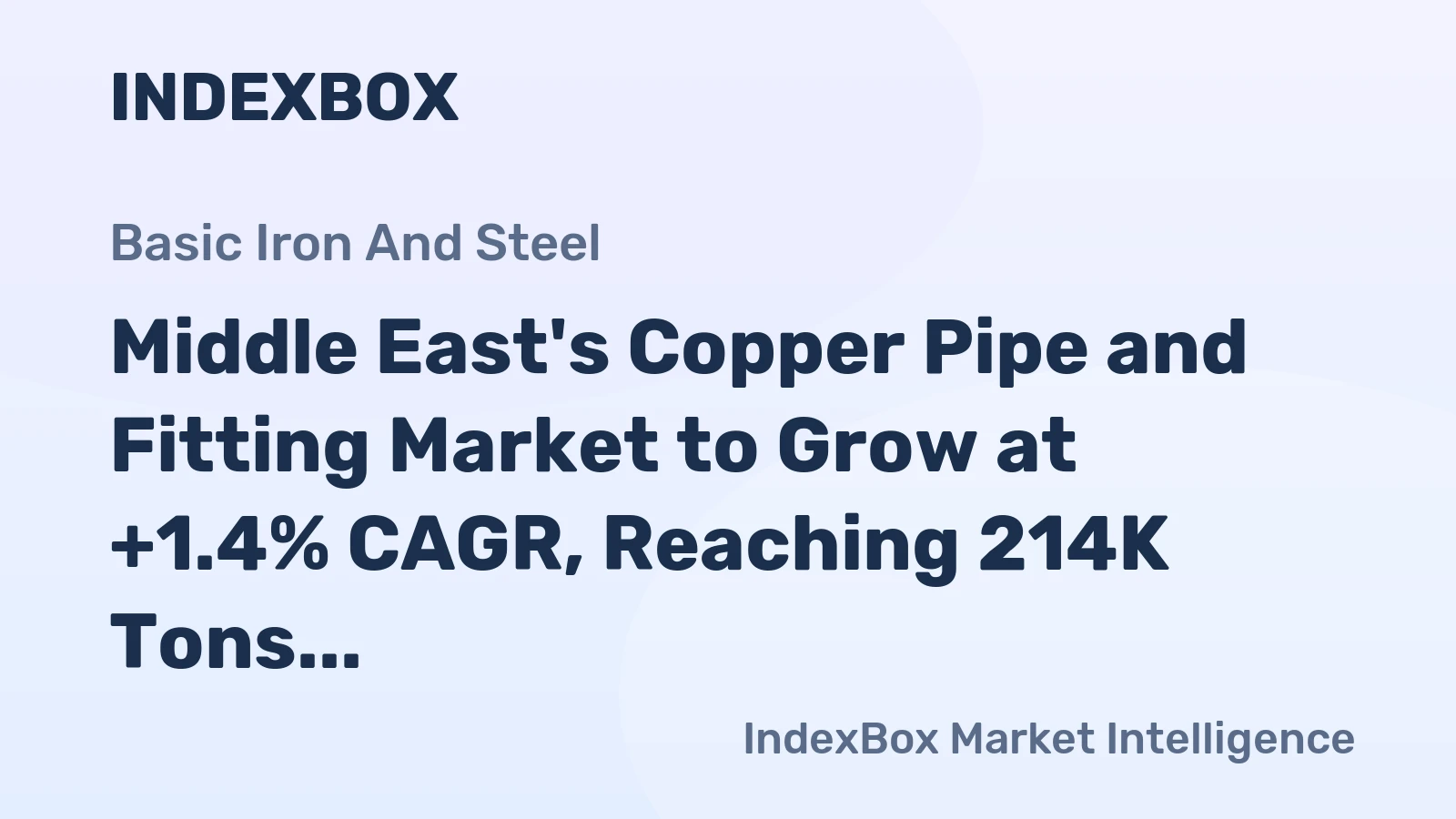 Middle East's Copper Pipe and Fitting Market to Grow at +1.4% CAGR, Reaching 214K Tons by 2035