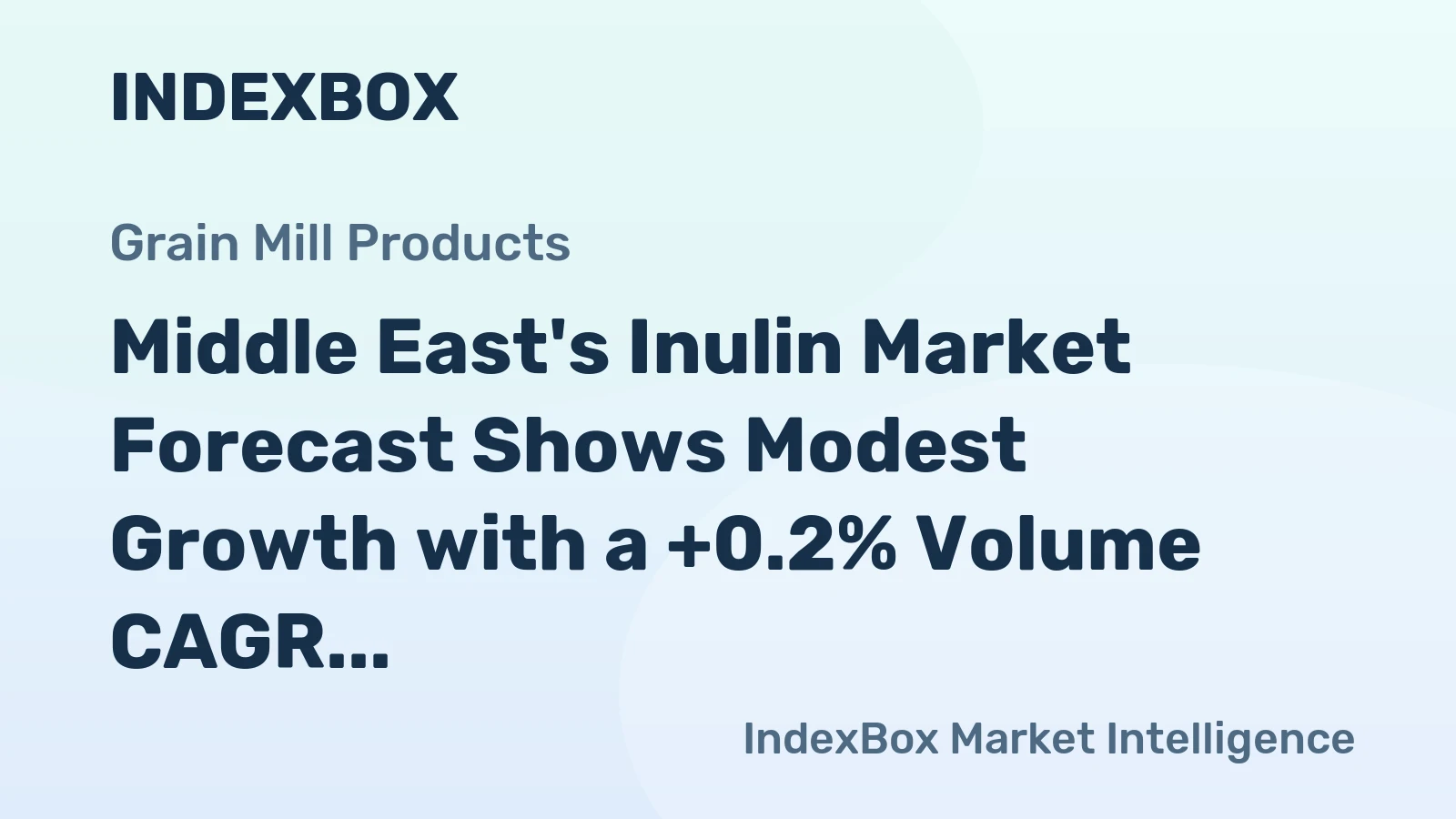 Middle East's Inulin Market Forecast Shows Modest Growth with a +0.2% Volume CAGR