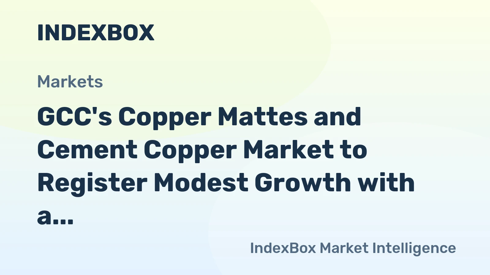 GCC's Copper Mattes and Cement Copper Market to Register Modest Growth with a +0.1% CAGR from 2024 to 2035