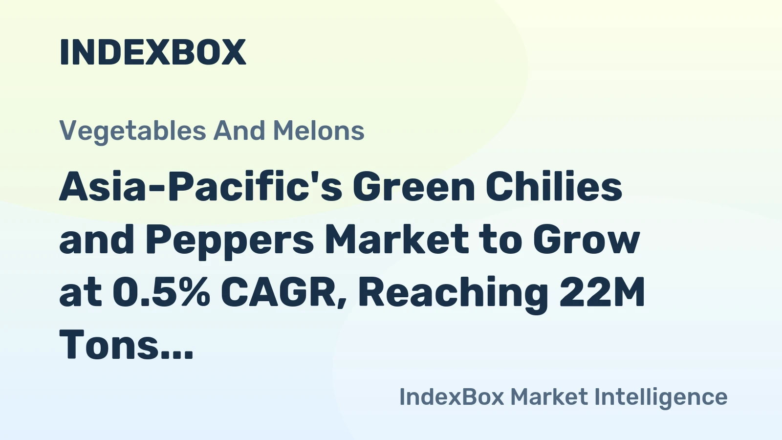 Asia-Pacific's Green Chilies and Peppers Market to Grow at 0.5% CAGR, Reaching 22M Tons by 2035