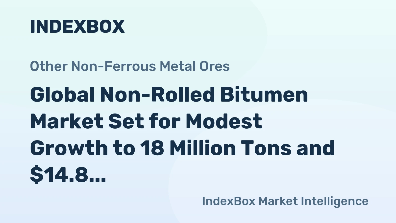 Global Non-Rolled Bitumen Market Set for Modest Growth to 18 Million Tons and $14.8 Billion