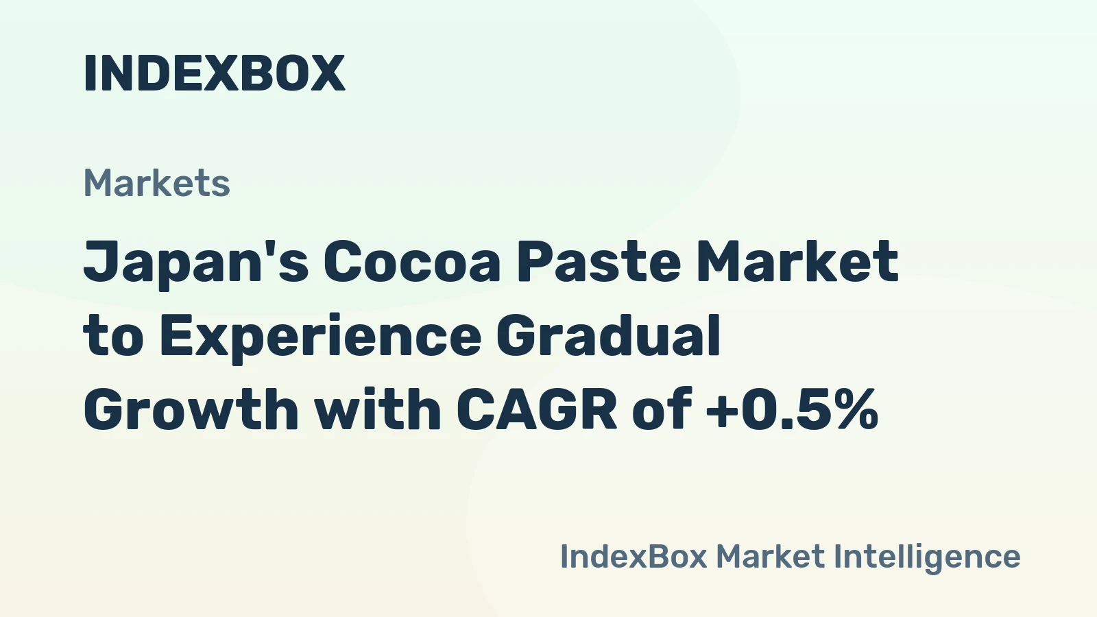 Japan's Cocoa Paste Market to Experience Gradual Growth with CAGR of +0.5%