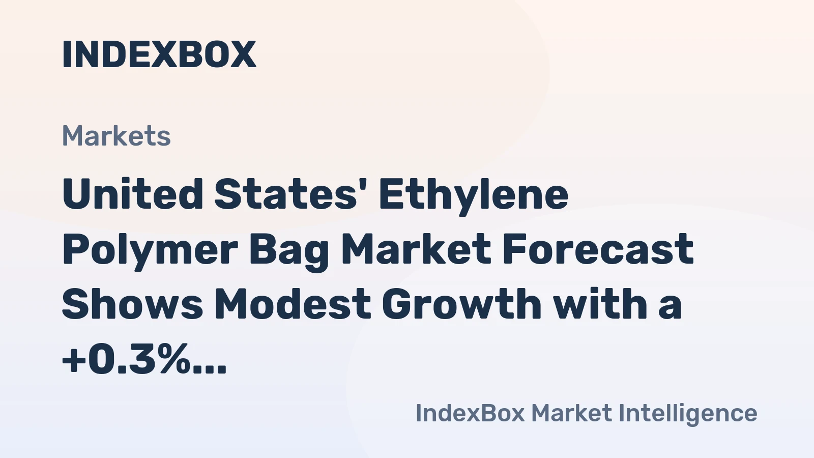 United States' Ethylene Polymer Bag Market Forecast Shows Modest Growth with a +0.3% CAGR