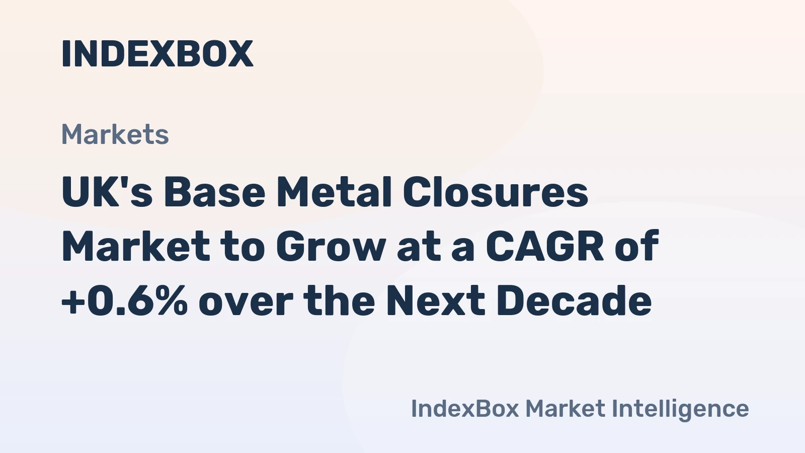 UK's Base Metal Closures Market to Grow at a CAGR of +0.6% over the Next Decade