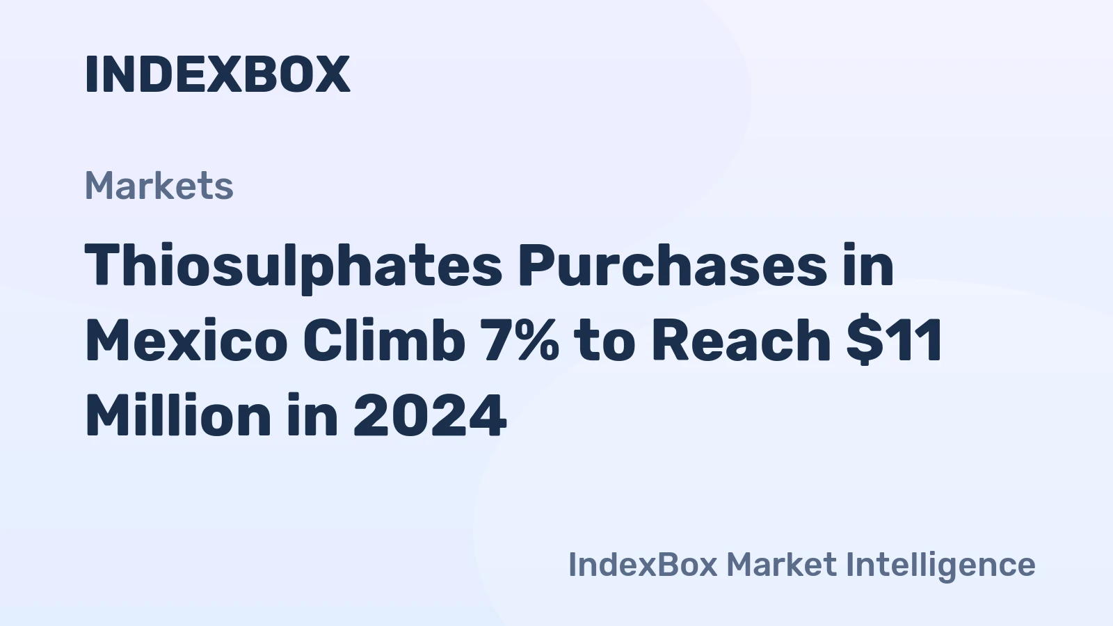 Thiosulphates Purchases in Mexico Climb 7% to Reach $11 Million in 2024