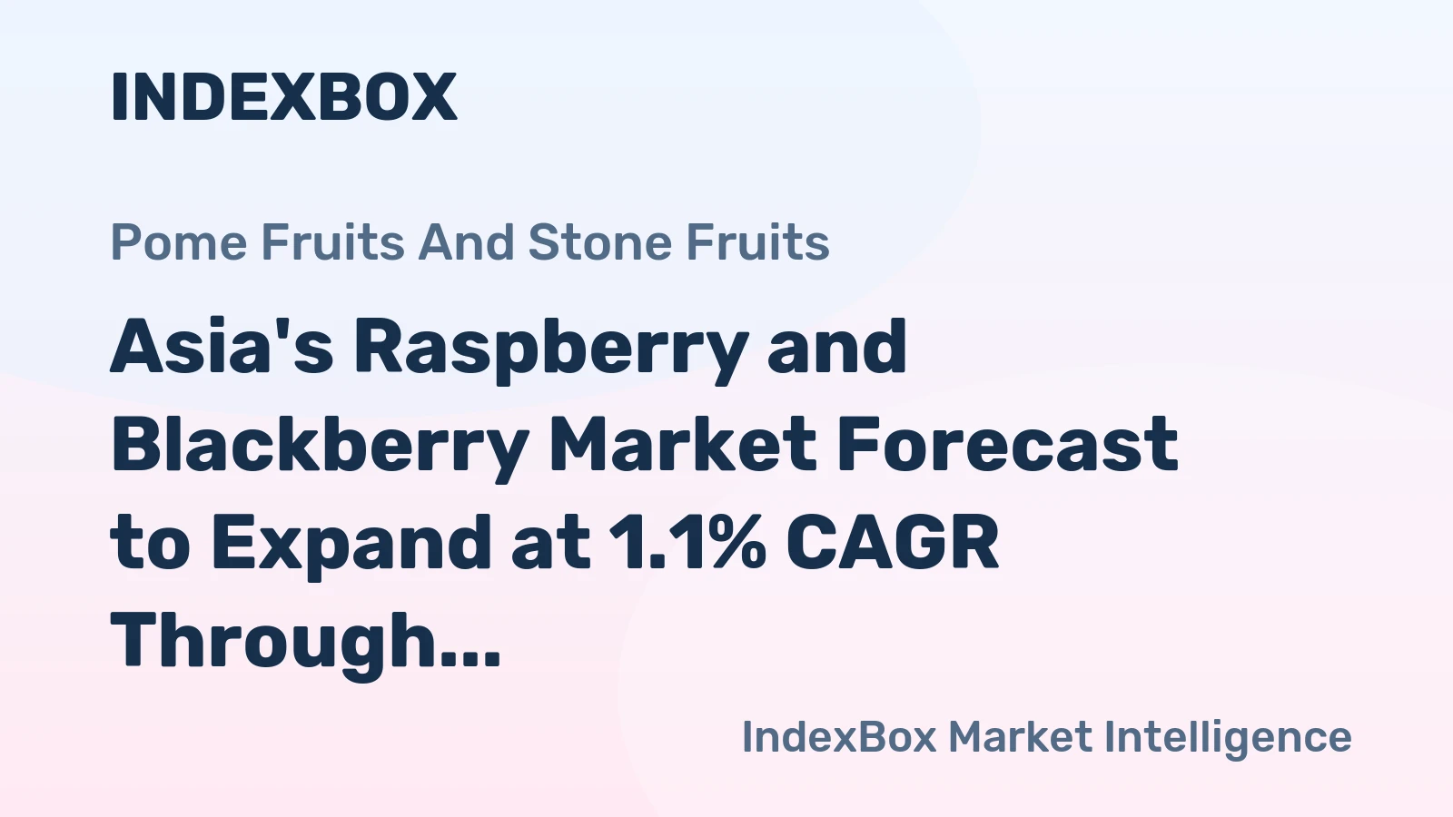 Asia's Raspberry and Blackberry Market Forecast to Expand at 1.1% CAGR Through 2035