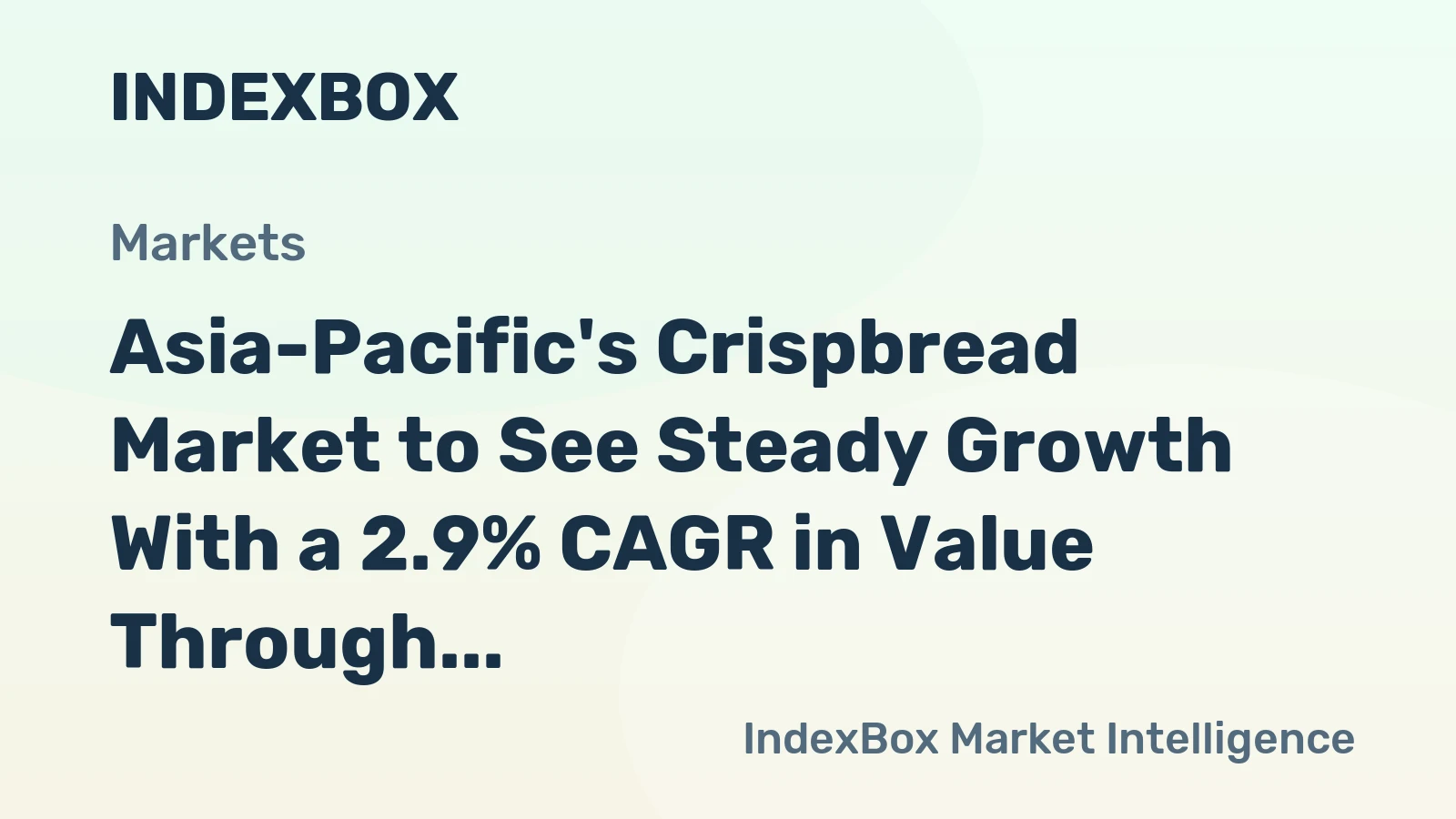 Asia-Pacific's Crispbread Market to See Steady Growth With a 2.9% CAGR in Value Through 2035