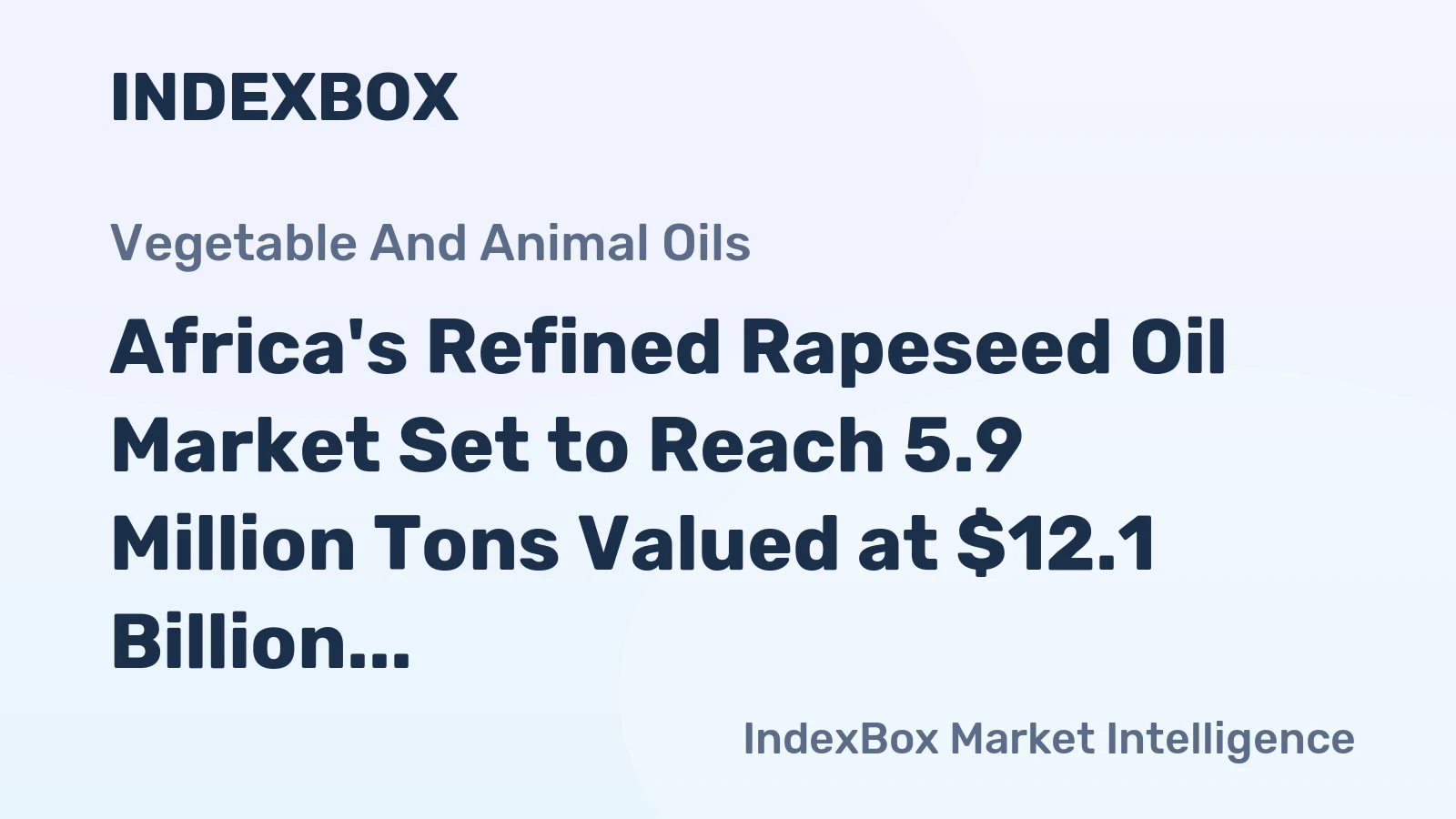 Africa's Refined Rapeseed Oil Market Set to Reach 5.9 Million Tons Valued at $12.1 Billion by 2035
