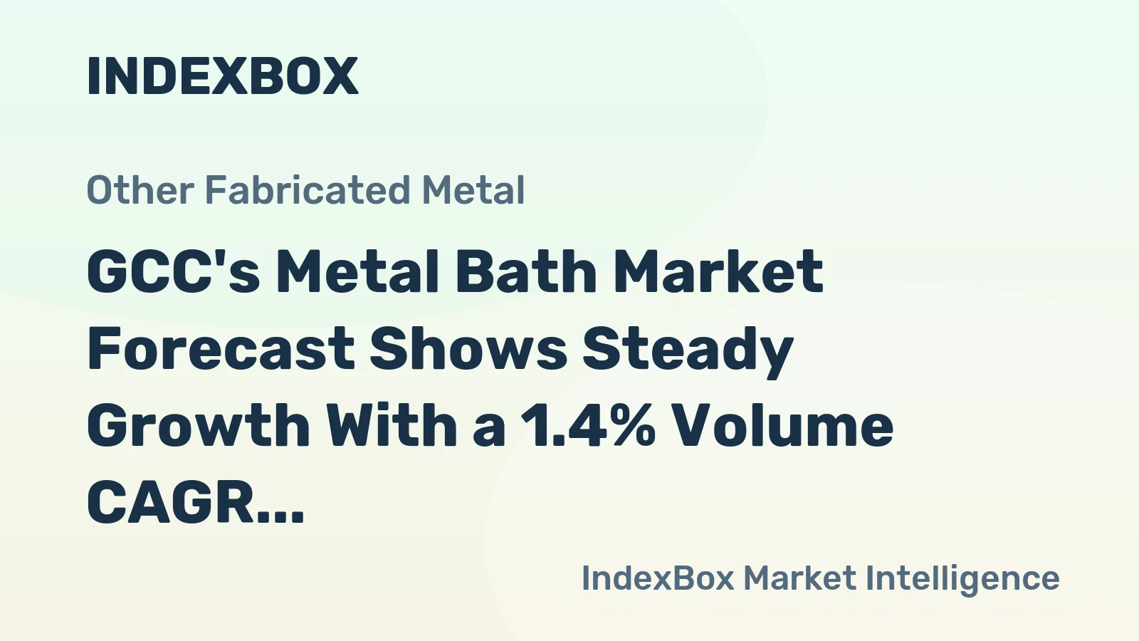 GCC's Metal Bath Market Forecast Shows Steady Growth With a 1.4% Volume CAGR Through 2035