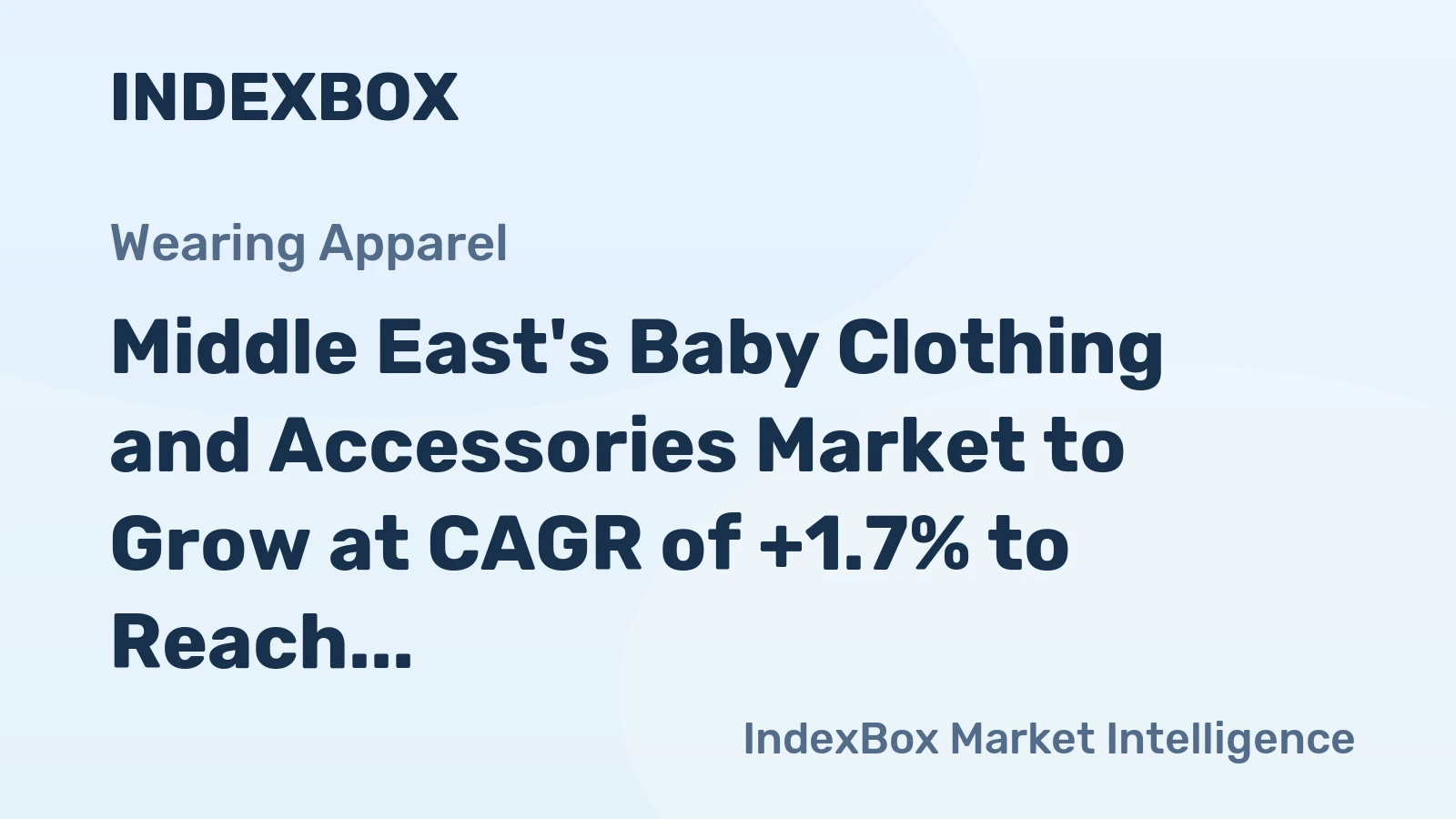 Middle East's Baby Clothing and Accessories Market to Grow at CAGR of +1.7% to Reach $1.9B by 2035