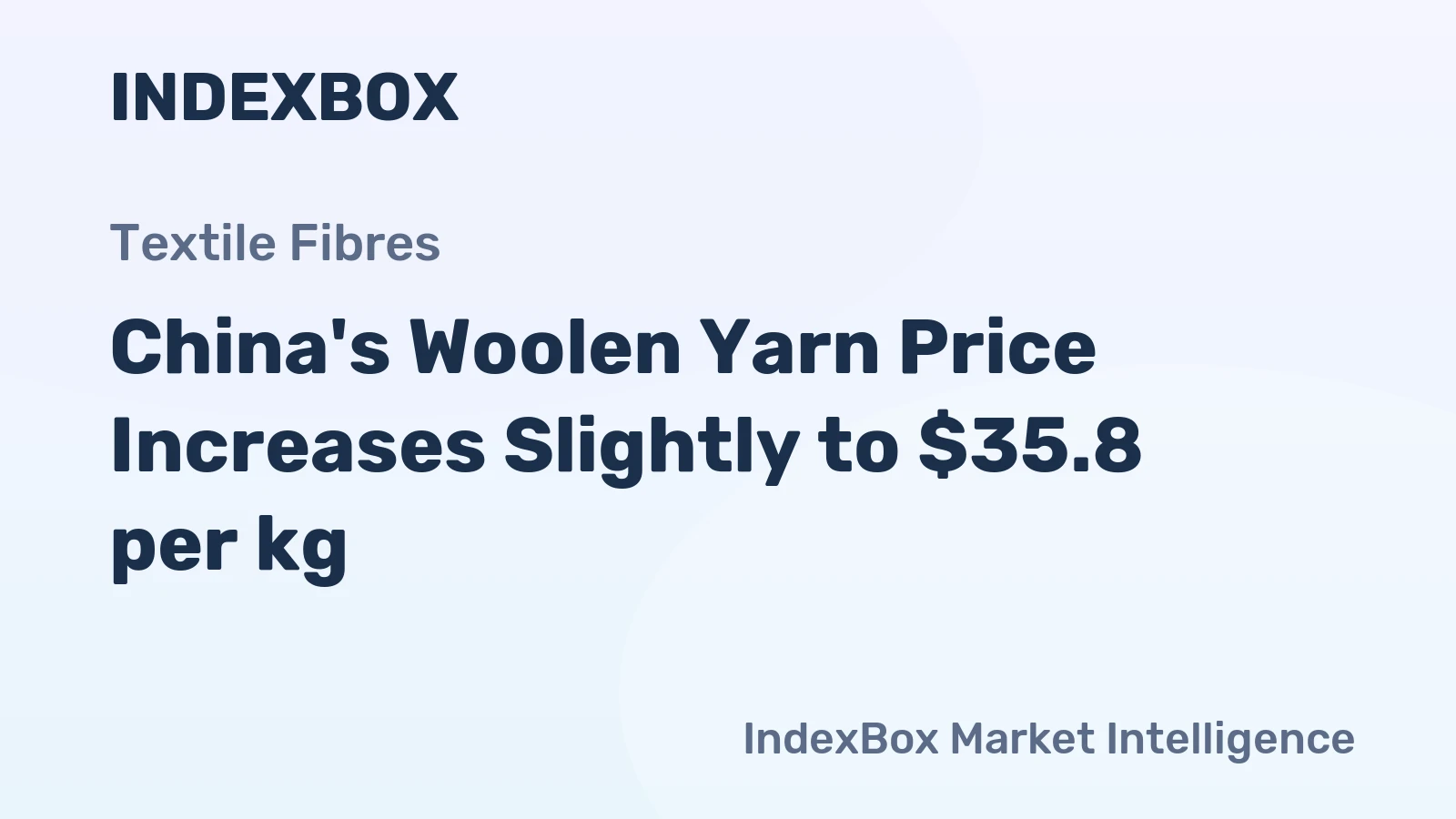 China's Woolen Yarn Price Increases Slightly to $35.8 per kg