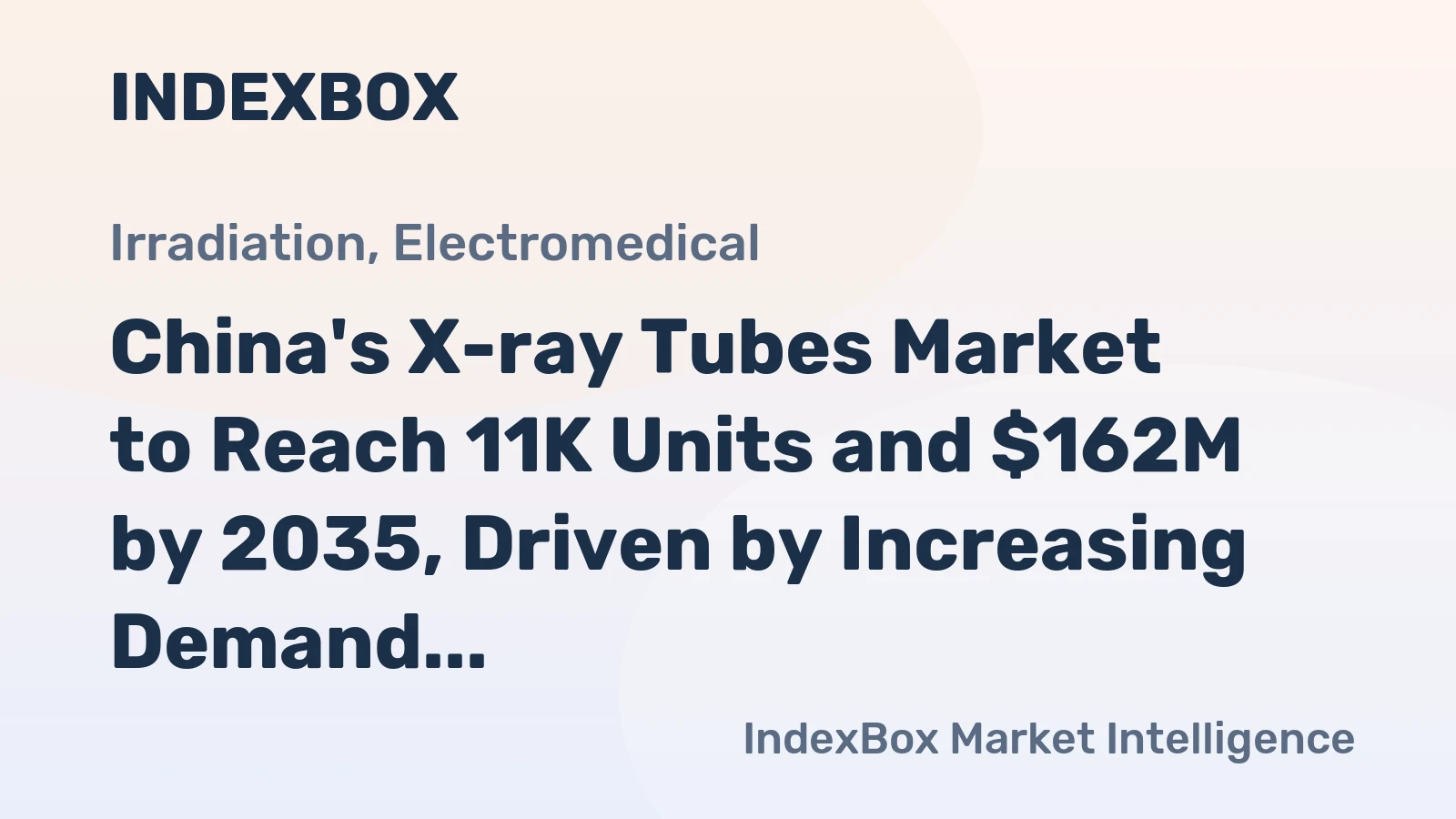 China's X-ray Tubes Market to Reach 11K Units and $162M by 2035, Driven by Increasing Demand