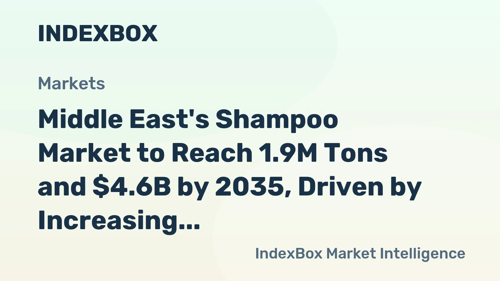 Middle East's Shampoo Market to Reach 1.9M Tons and $4.6B by 2035, Driven by Increasing Demand