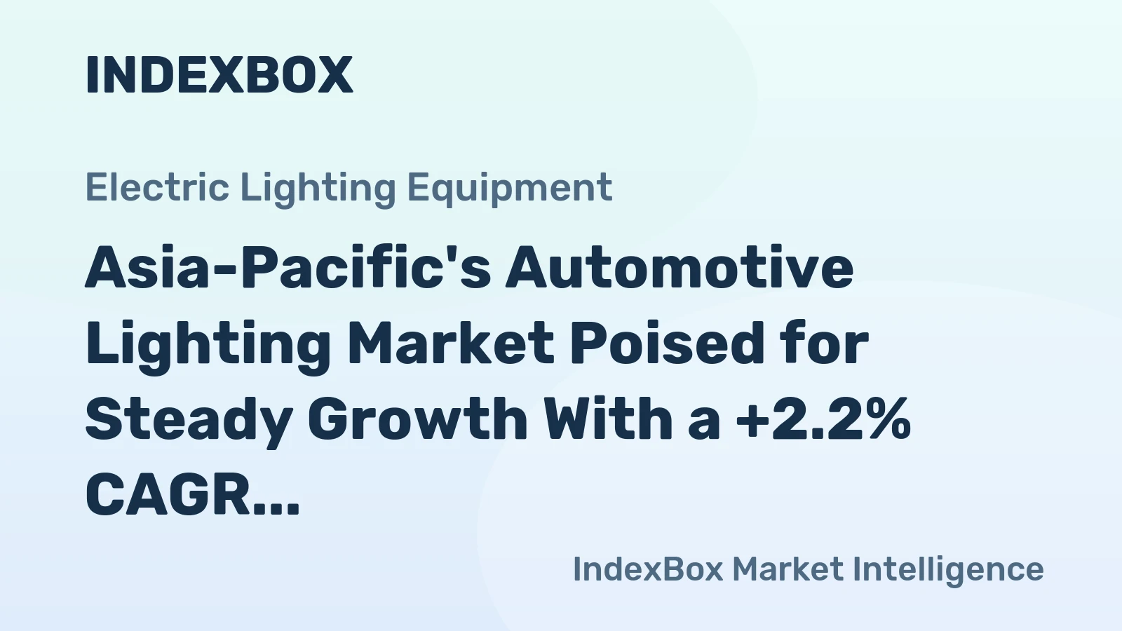 Asia-Pacific's Automotive Lighting Market Poised for Steady Growth With a +2.2% CAGR Through 2035