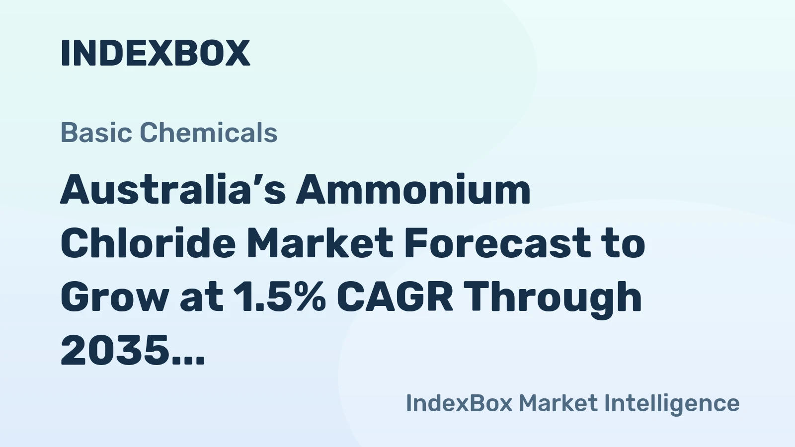 Australia’s Ammonium Chloride Market Forecast to Grow at 1.5% CAGR Through 2035