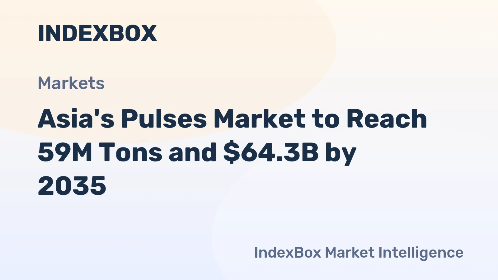 Asia's Pulses Market to Reach 59M Tons and $64.3B by 2035