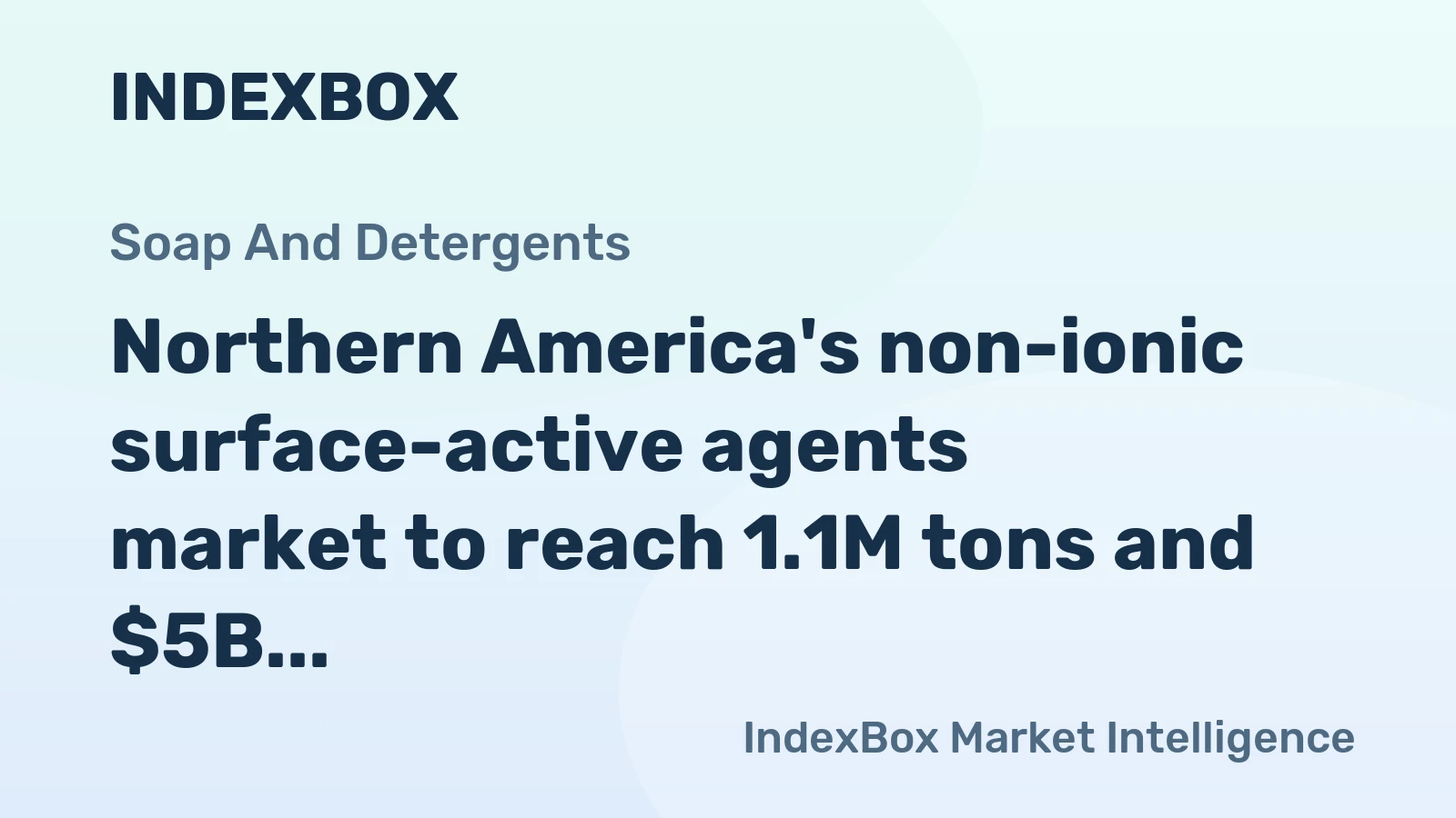 Northern America's non-ionic surface-active agents market to reach 1.1M tons and $5B by 2035