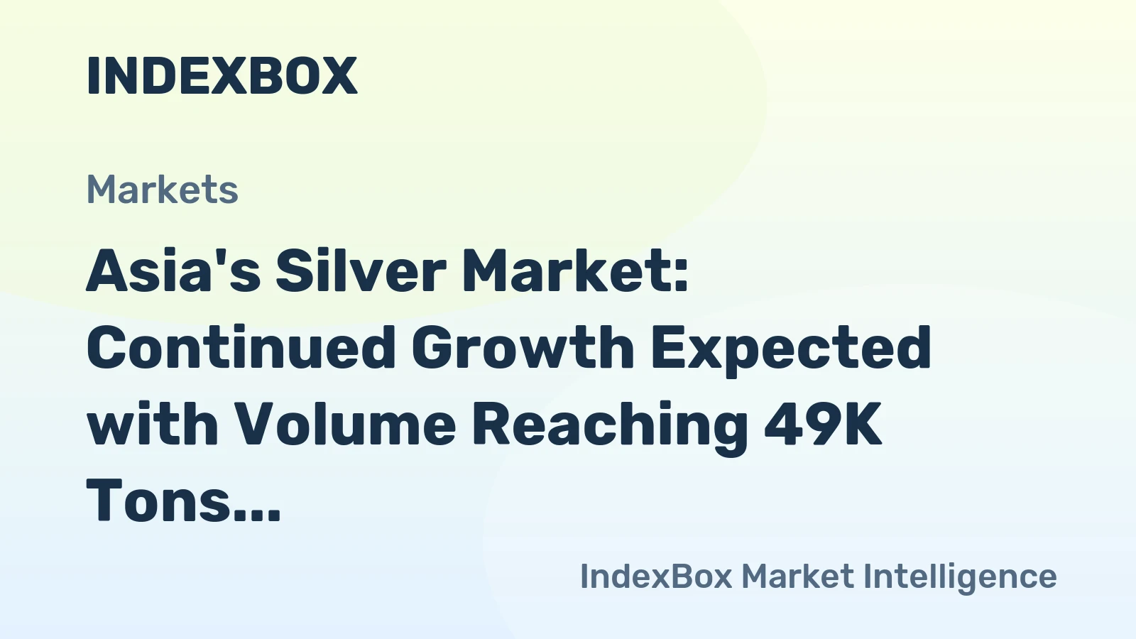 Asia's Silver Market: Continued Growth Expected with Volume Reaching 49K Tons and Value Reaching $36.8B by 2035