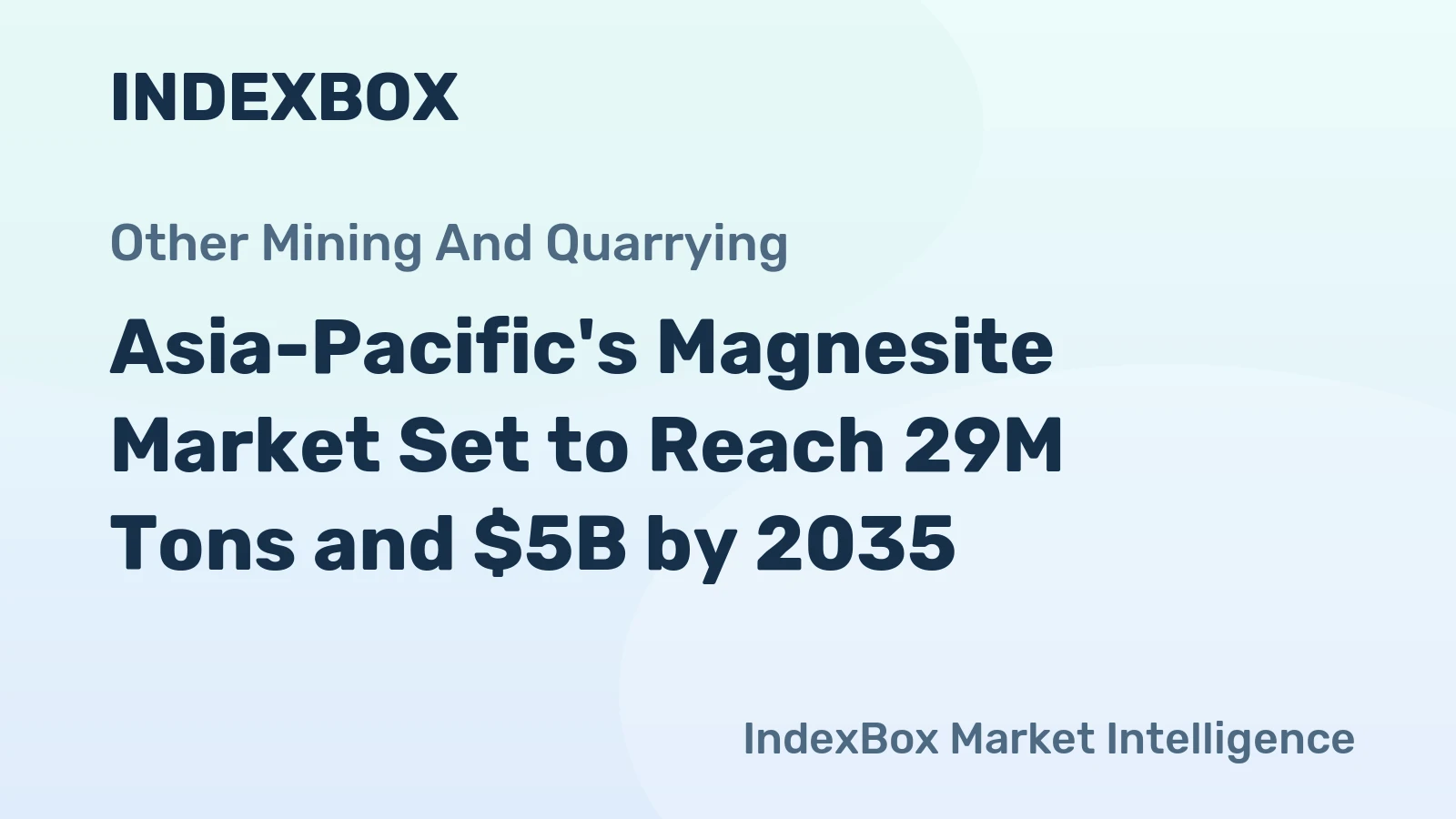 Asia-Pacific's Magnesite Market Set to Reach 29M Tons and $5B by 2035