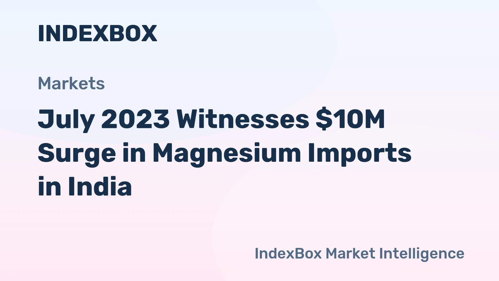 July 2023 Witnesses $10M Surge in Magnesium Imports in India