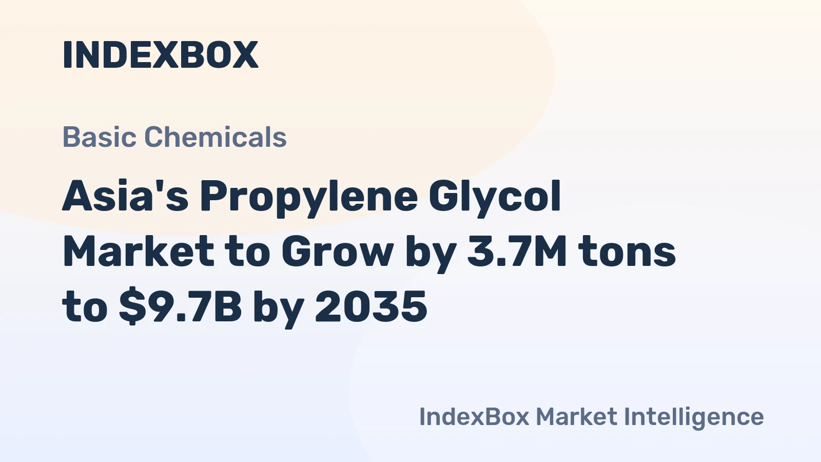 Asia's Propylene Glycol Market to Grow by 3.7M tons to $9.7B by 2035