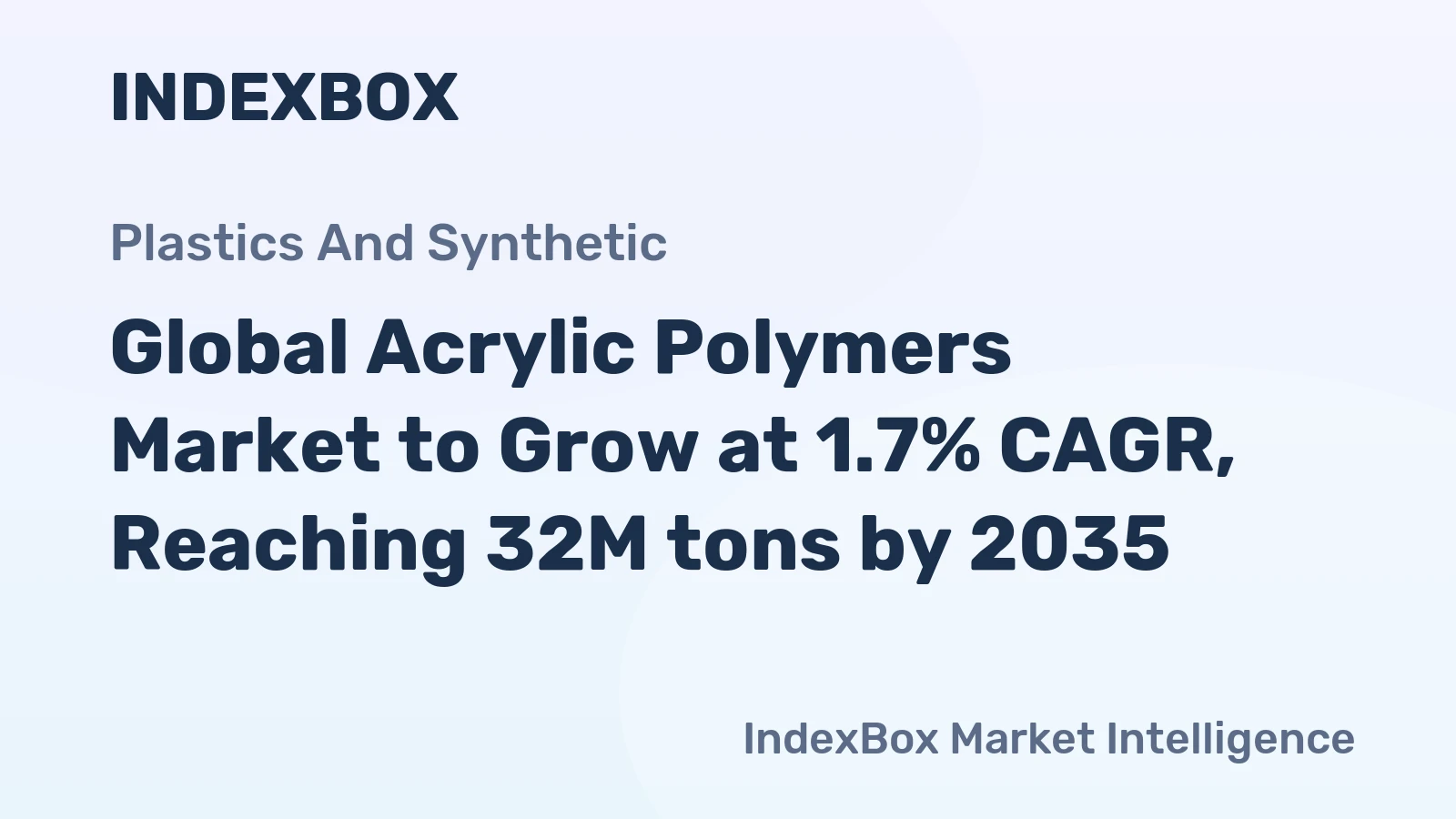 Global Acrylic Polymers Market to Grow at 1.7% CAGR, Reaching 32M tons by 2035