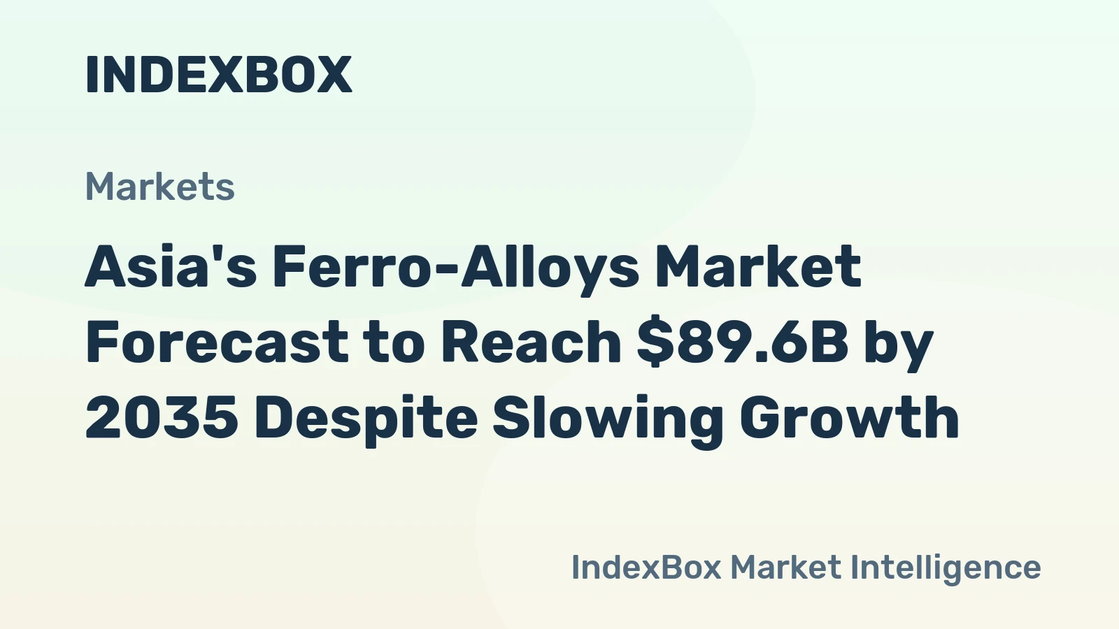 Asia's Ferro-Alloys Market Forecast to Reach $89.6B by 2035 Despite Slowing Growth