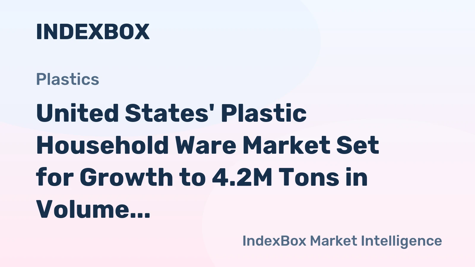United States' Plastic Household Ware Market Set for Growth to 4.2M Tons in Volume and $12.5B in Value by 2035
