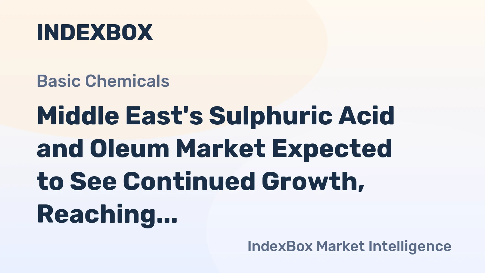 Middle East's Sulphuric Acid and Oleum Market Expected to See Continued Growth, Reaching 2.8M tons by 2035