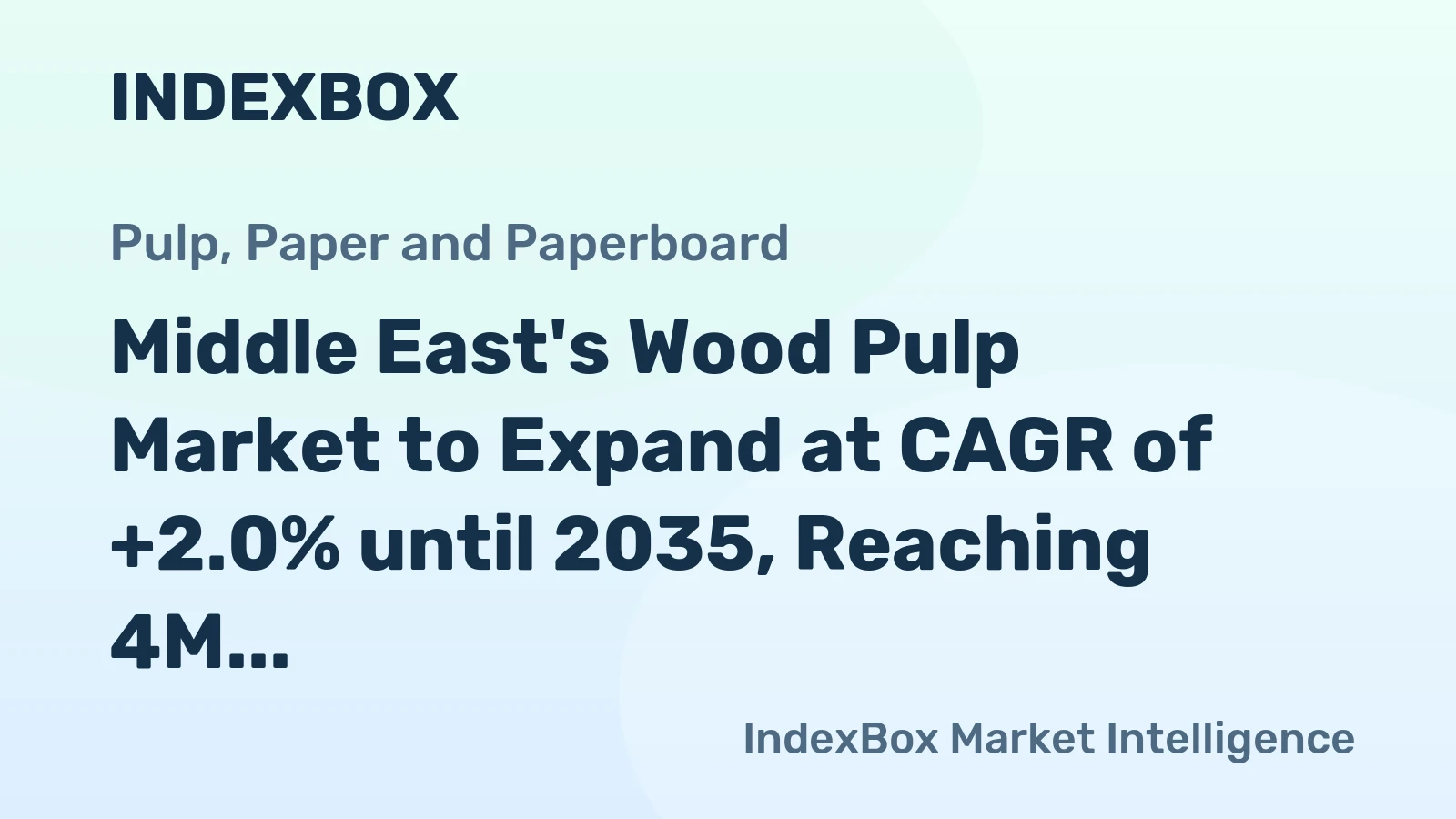 Middle East's Wood Pulp Market to Expand at CAGR of +2.0% until 2035, Reaching 4M Tons